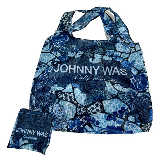 Johnny Was | Bags | Johnny Was Reusable Nylon Shopping Tote In Blue ...